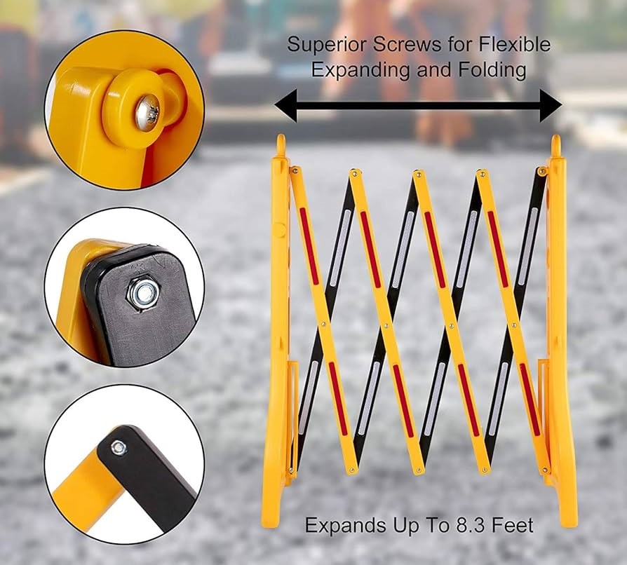 Folding Barricade- 8 Ft Portable Road Safety - Mohammadi & Sons - BeSafe